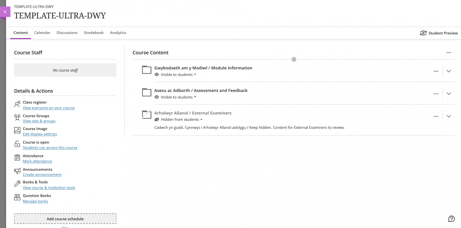 Blackboard Ultra Course Template Confirmed
